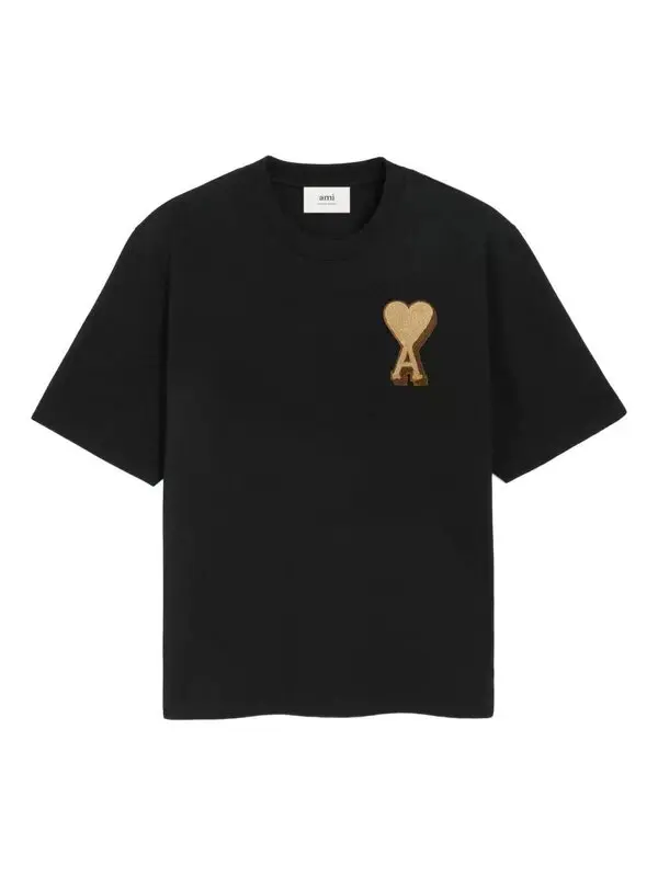 AMI Paris De Coeur Cotton T-shirt - Black