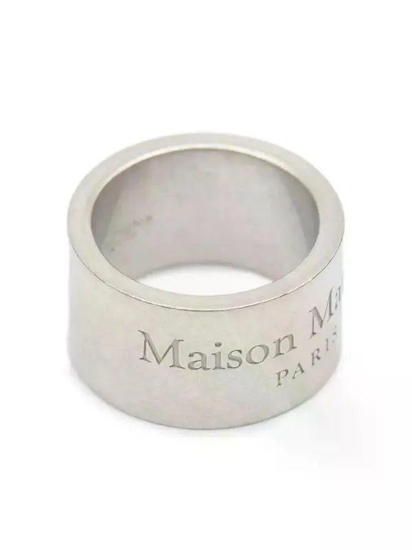 MAISON MARGIELA Logo-engraved Band Ring - Silver