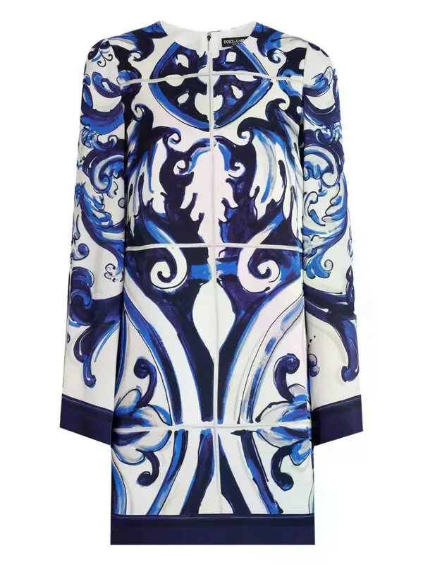 Dolce & Gabbana Majolica-print Mini Dress - Blue