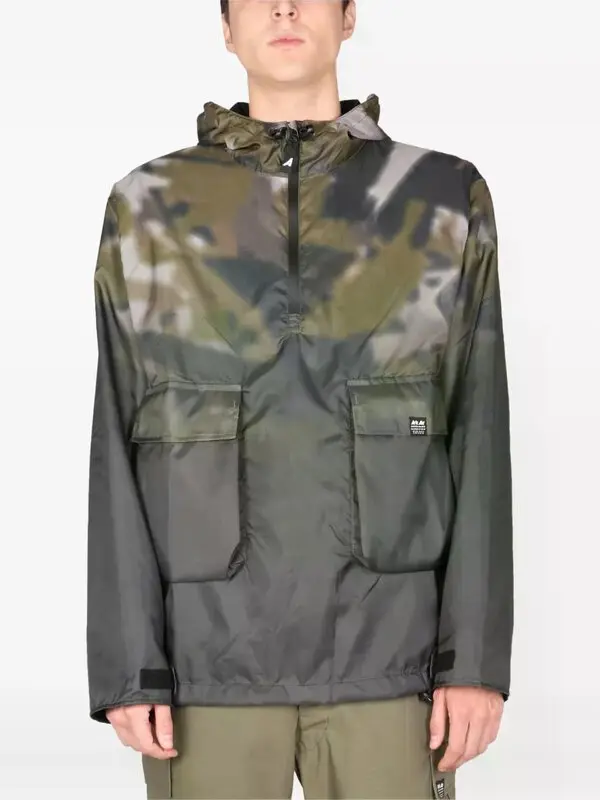 ARKAIR Camouflage-print Half-zip Jacket - Grey