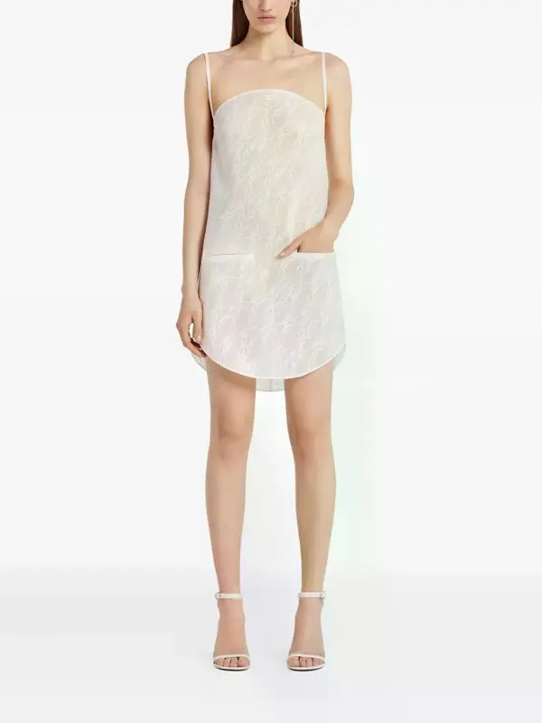 Buy COURREGES Lace-embroidered Mini Dress - White At 50% Off | Editorialist