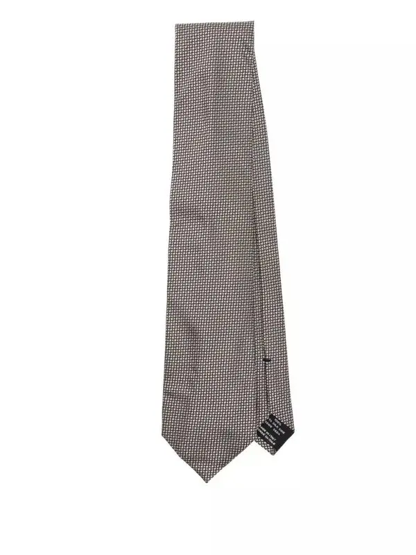 TOM FORD Geometric-jacquard Neck Tie - Grey
