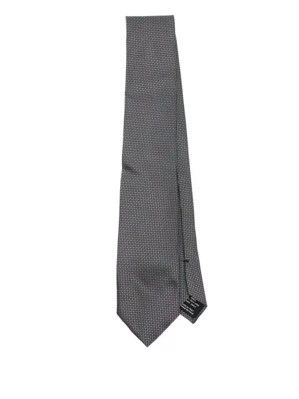 TOM FORD Geometric Jacquard Tie - Grey