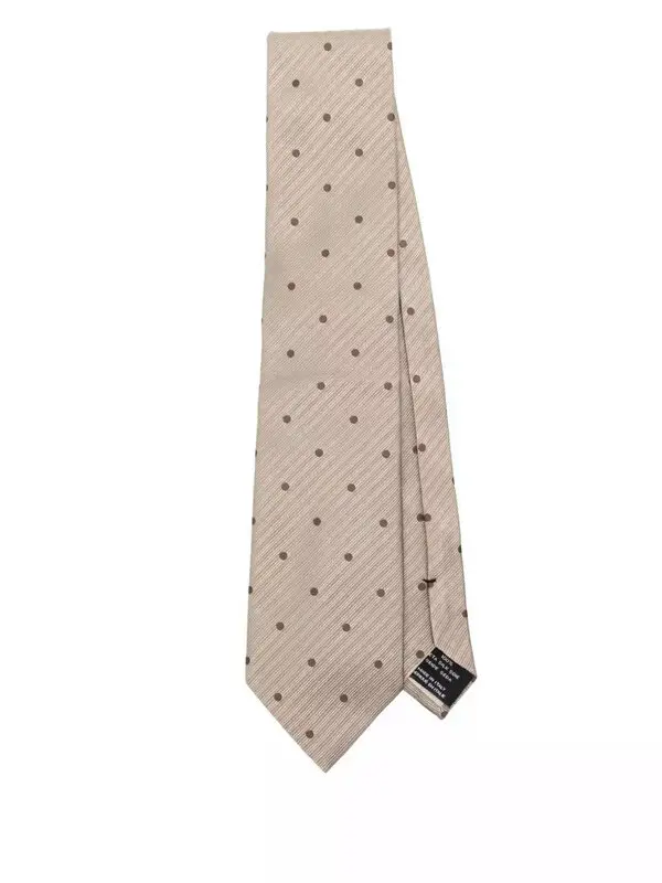 TOM FORD Silk Polka-dot Neck Tie - Neutrals