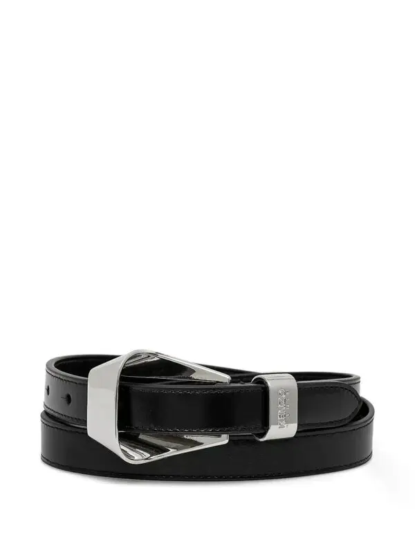 Kenzo Metallic-buckle Leather Belt - Black