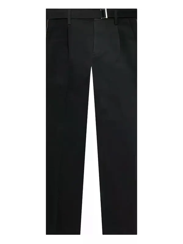 Sacai Tapered Trousers With Logo Buckle
