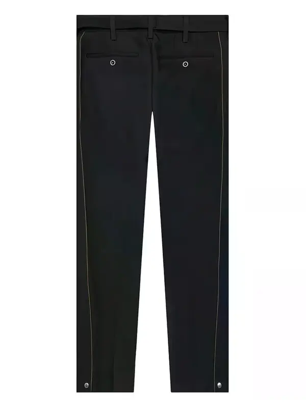 Sacai Tapered Trousers With Logo Buckle