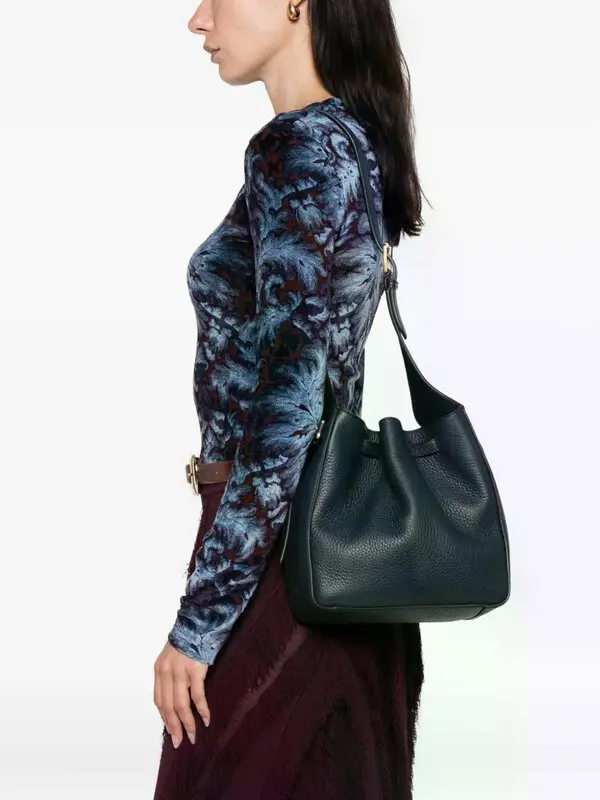 Mulberry Lyra Drawstring Leather Bucket Bag
