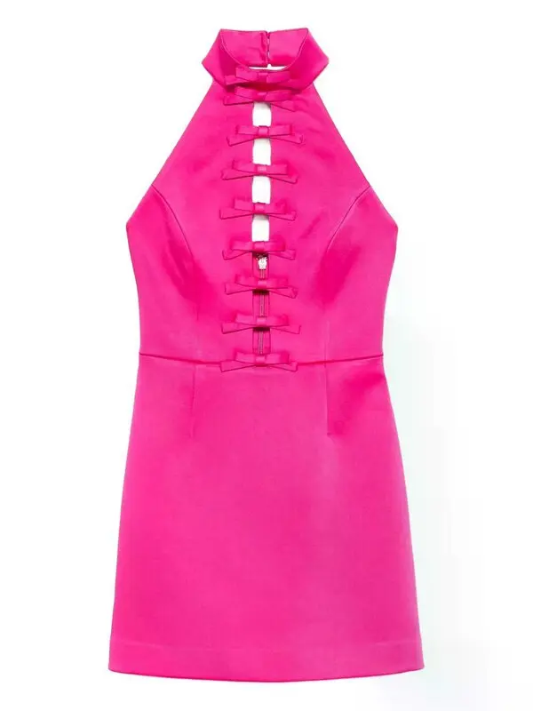 Rebecca Vallance Bow-detail Halterneck Dress - Pink