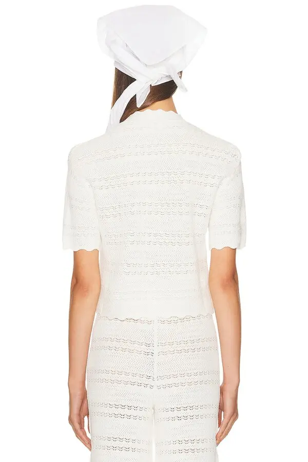 HELSA Kaitltn Scalloped Knit Top