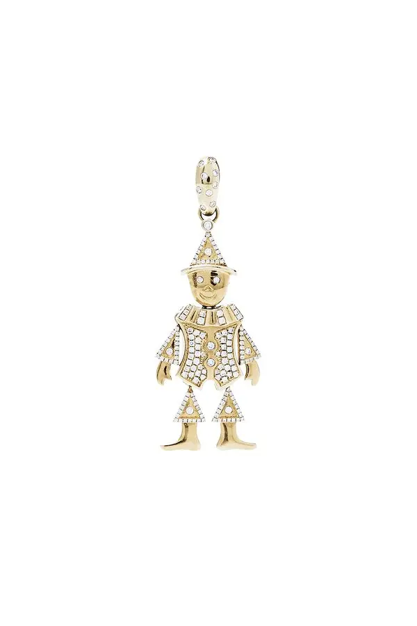 TIMELESS PRECIOUS Pryce Pinocchio Pendant Charm - 14k Yellow Gold & Diamonds