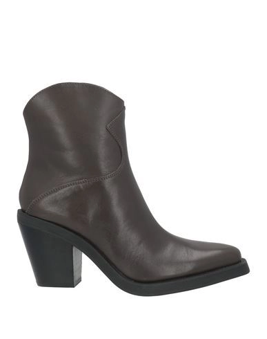 Ash Leather Cowboy Ankle Boots - Dark Brown