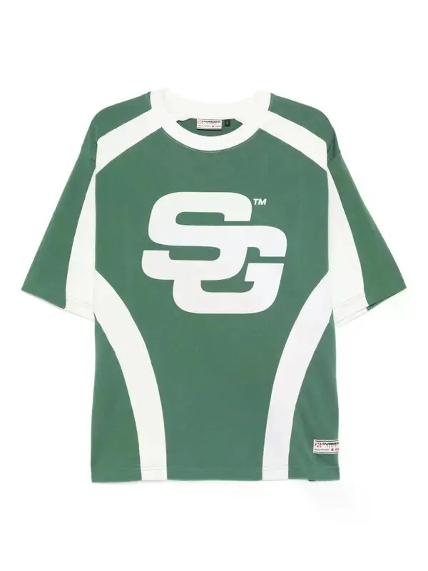 SUMMER GAMES Panelled Logo T-shirt - Green