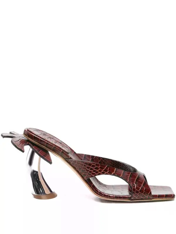 A.W.A.K.E. Mode 90mm Crocodile-effect Heeled Sandals
