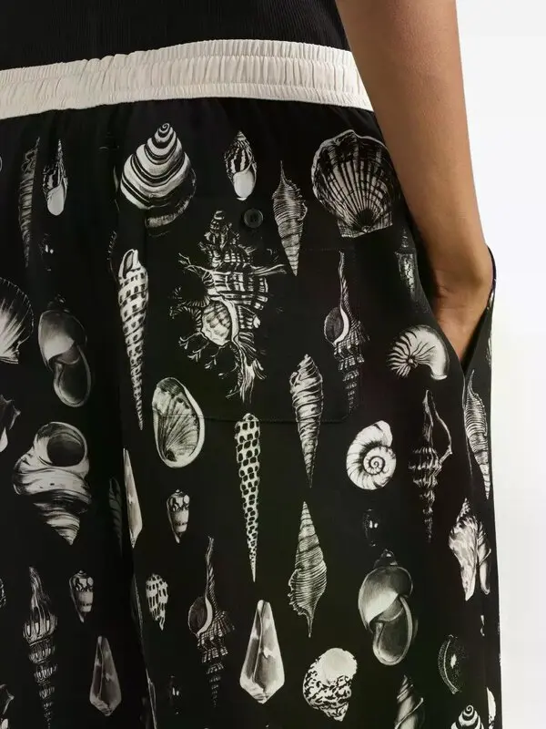 Dolce & Gabbana Seashell-print Drawstring Shorts - Black