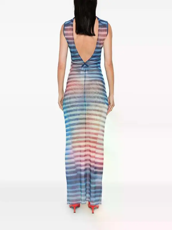 JEAN PAUL GAULTIER Sleeveless Striped Dress - Blue