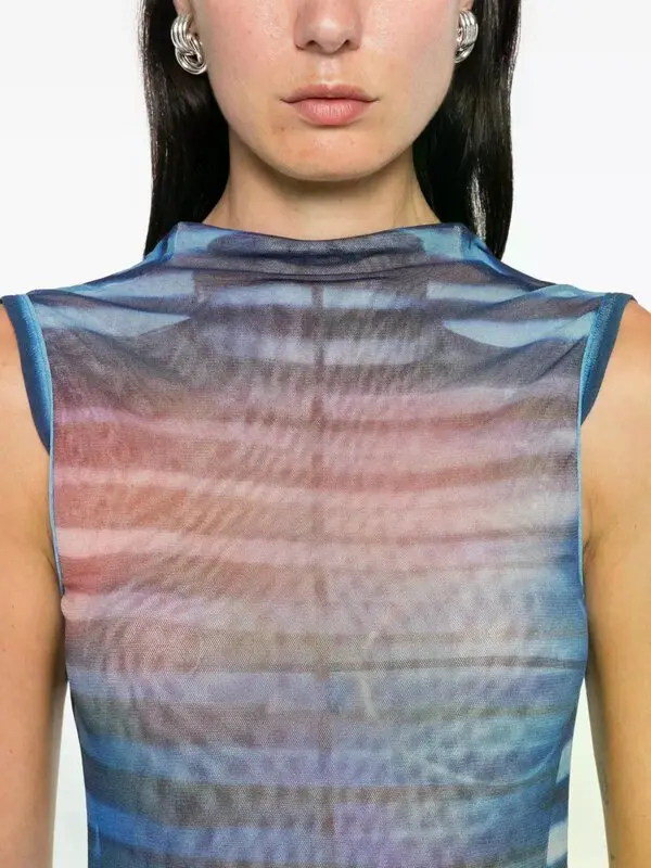 JEAN PAUL GAULTIER Sleeveless Striped Dress - Blue