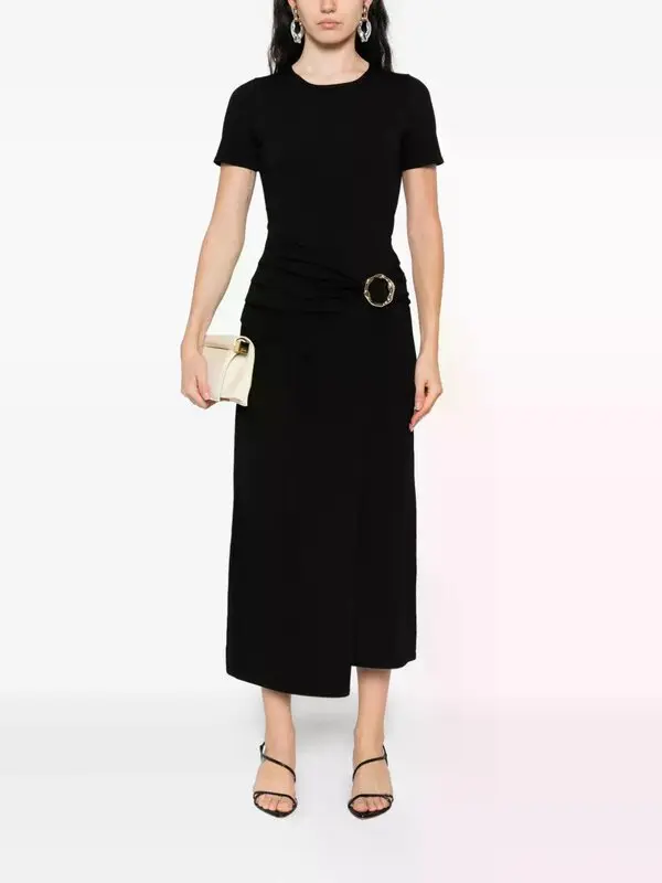 Simkhai Belted Draped Midi Dress
