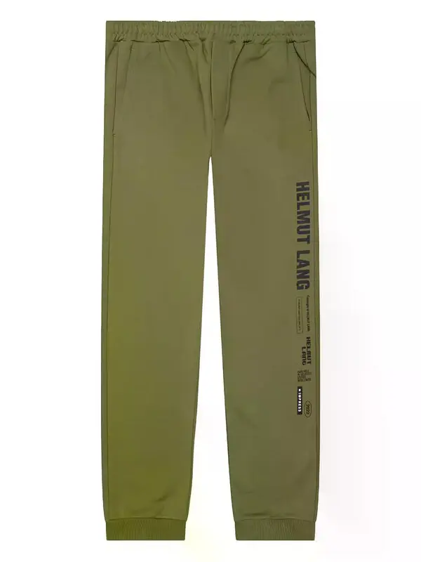 Helmut Lang Elasticated-cuff Logo-print Joggers - Green