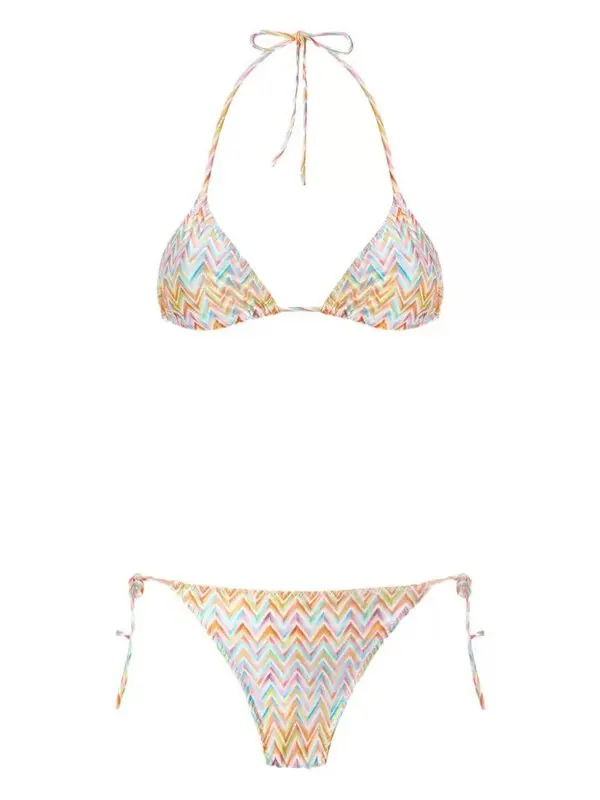 Missoni Chevron-pattern Bikini - Brown