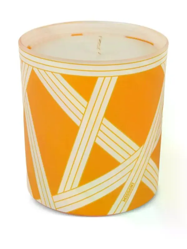 Missoni Striped Pattern Candle - Orange
