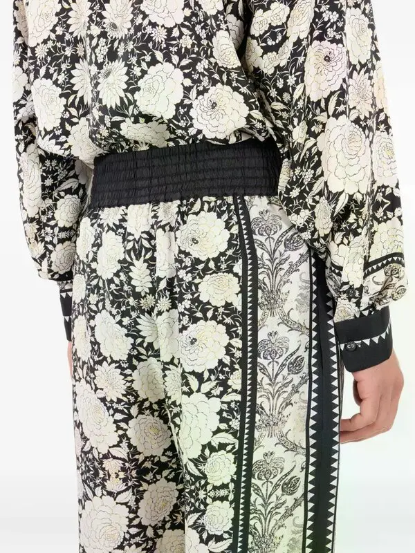 Roberto Cavalli Floral-print Silk Trousers
