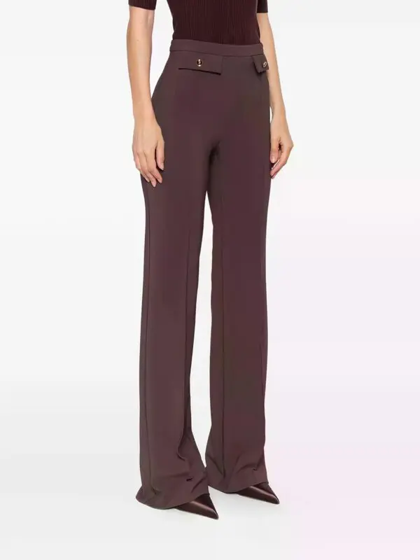 Elisabetta Franchi Button-detailed Trousers - Brown