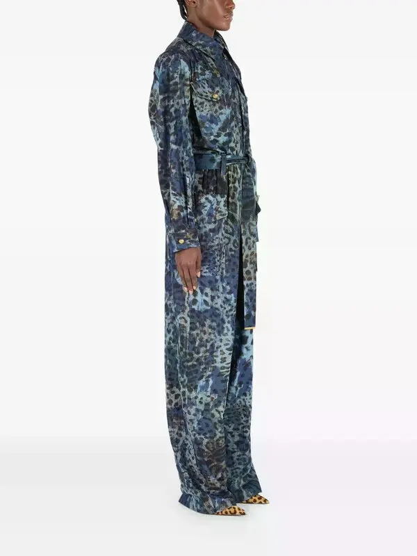 Roberto Cavalli Animal-print Belted Jumpsuit