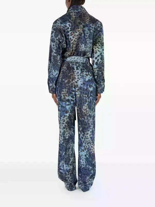 Roberto Cavalli Animal-print Belted Jumpsuit
