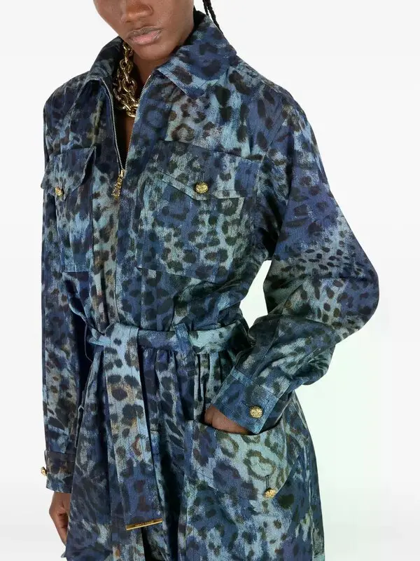 Roberto Cavalli Animal-print Belted Jumpsuit