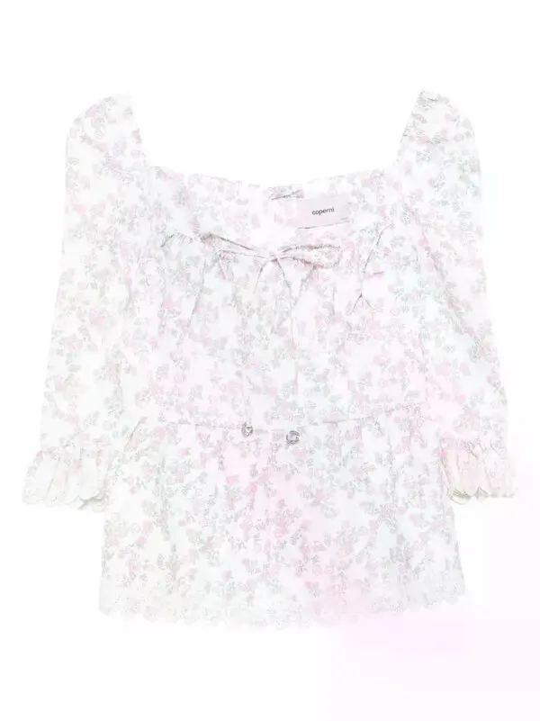 Coperni Floral-print Ruffled Top