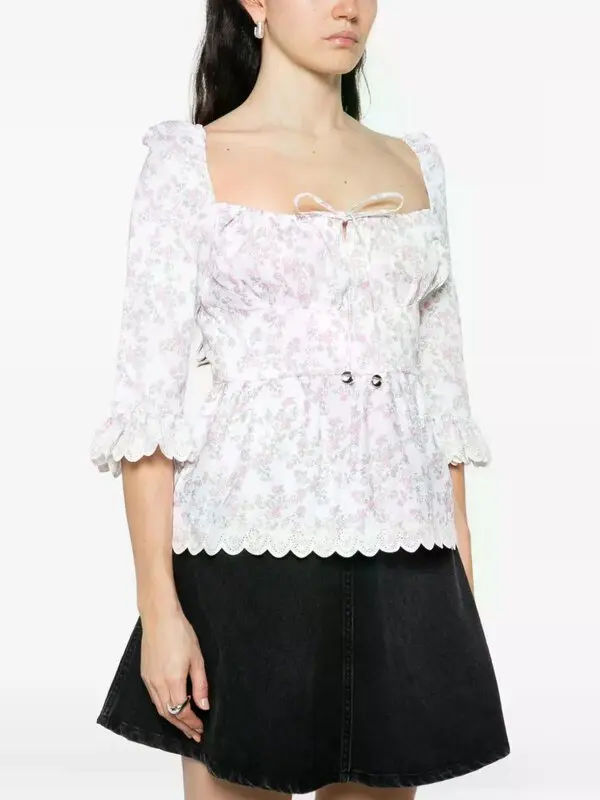 Coperni Floral-print Ruffled Top