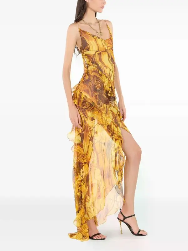 Roberto Cavalli Asymmetric Ruffled Dress