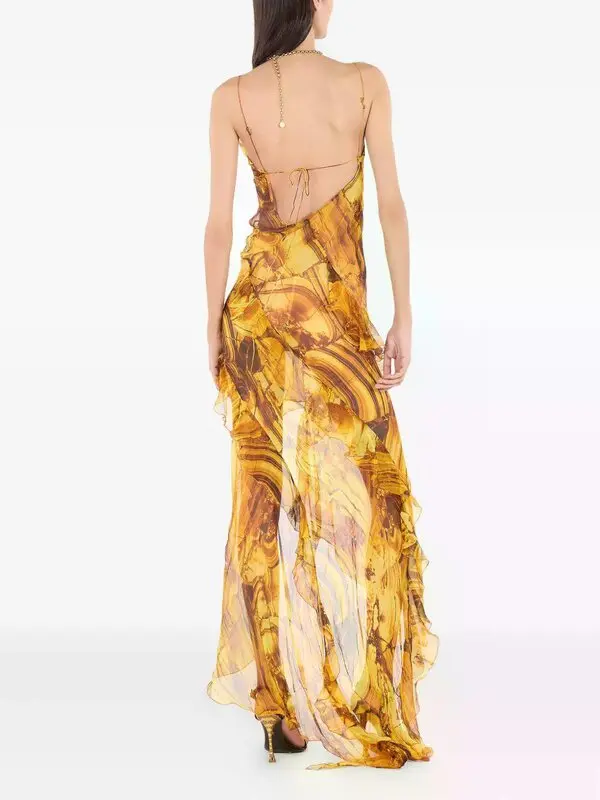 Roberto Cavalli Asymmetric Ruffled Dress