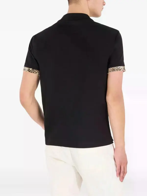 Roberto Cavalli Jaguar-print Cuff Polo Shirt