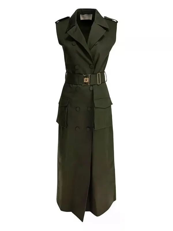 Elie Saab Belted Double-breasted Midi Dress