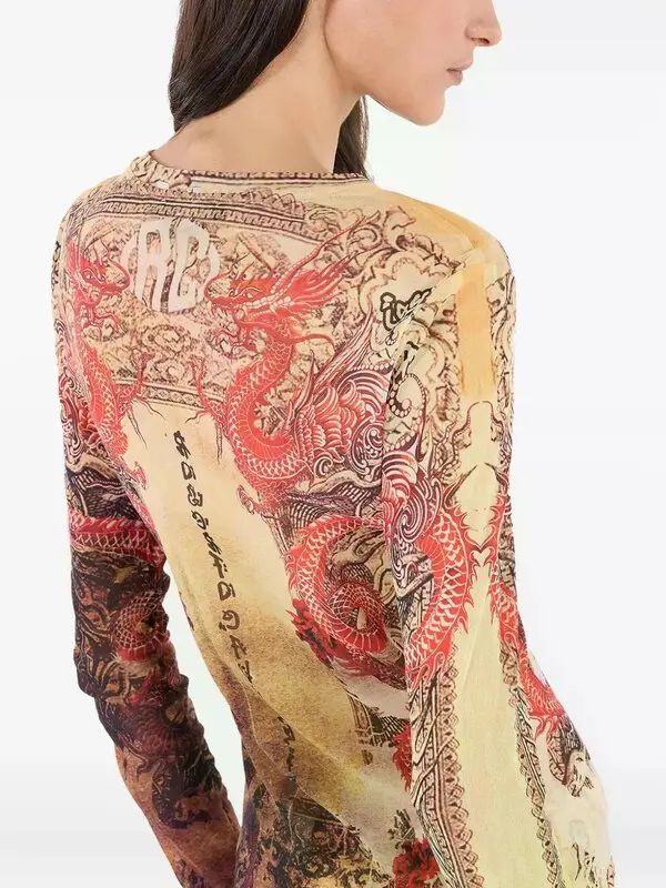 Roberto Cavalli Dragon-motif Long-sleeve Top