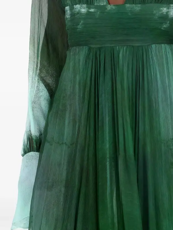 Roberto Cavalli Ruffled Silk Empire Dress