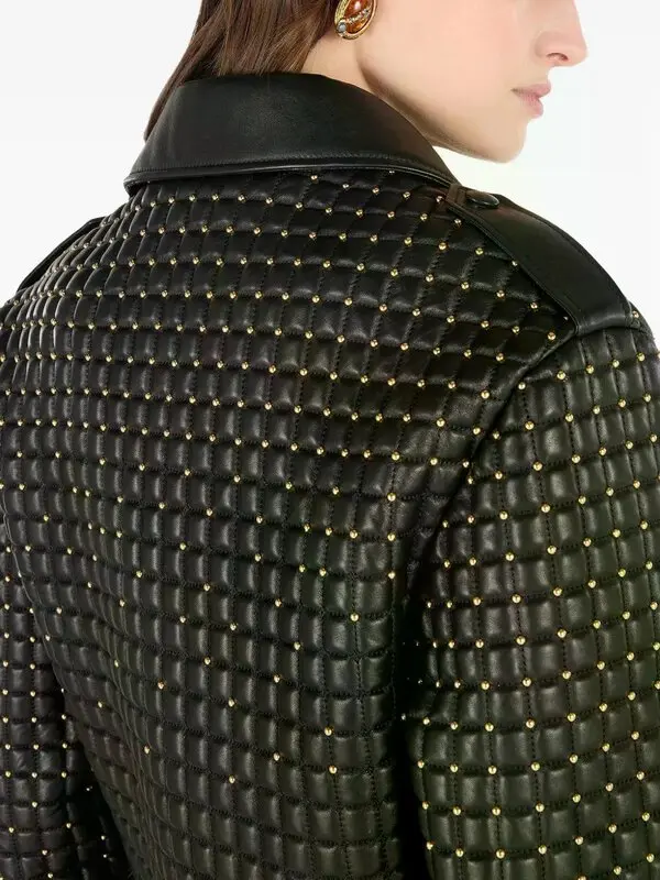 Roberto Cavalli Quilted Studded Leather Jacket