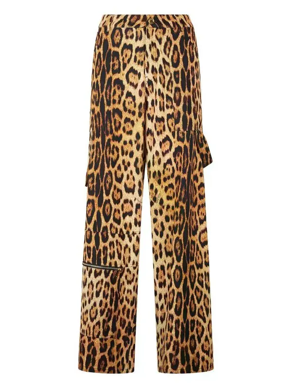 Roberto Cavalli Jaguar-print Cargo Trousers