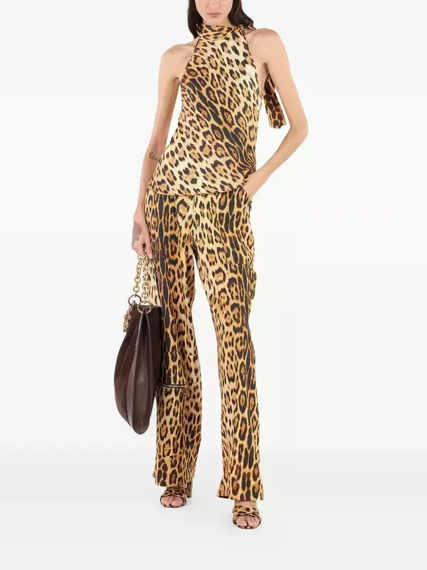 Roberto Cavalli Jaguar-print Cargo Trousers
