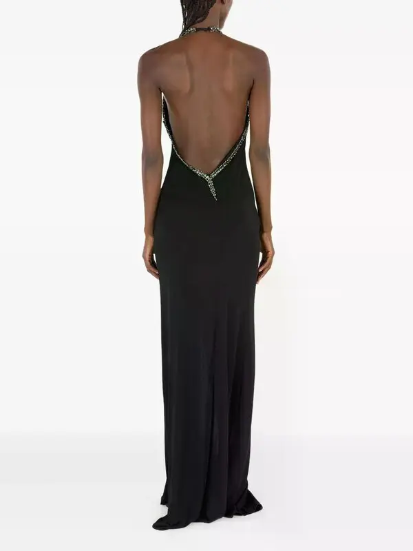 Roberto Cavalli Rhinestone-embellished Halterneck Dress