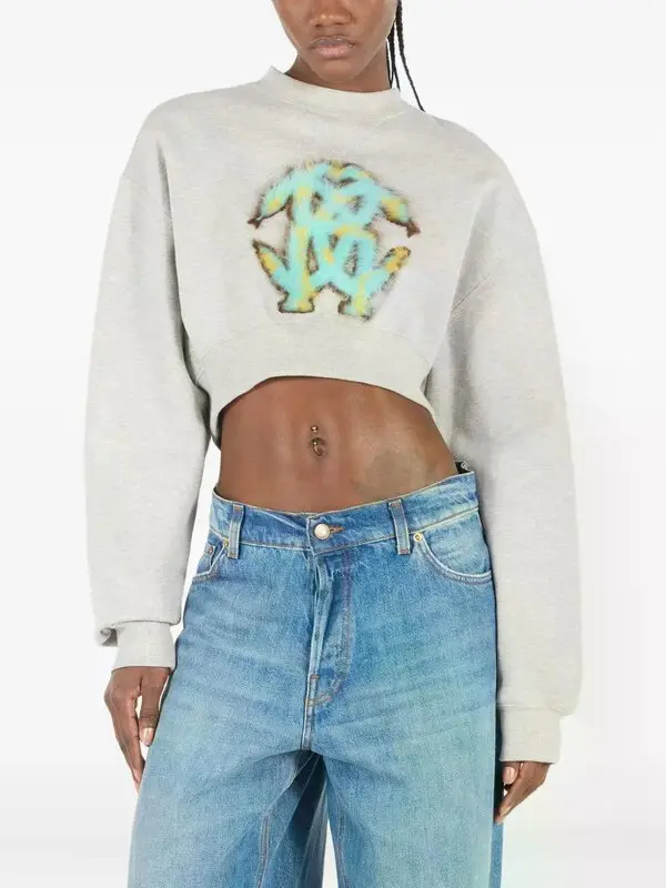Roberto Cavalli Logo Cropped Sweatshirt