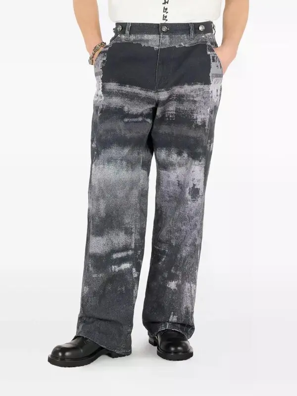 Roberto Cavalli Abstract-print Cotton Trousers