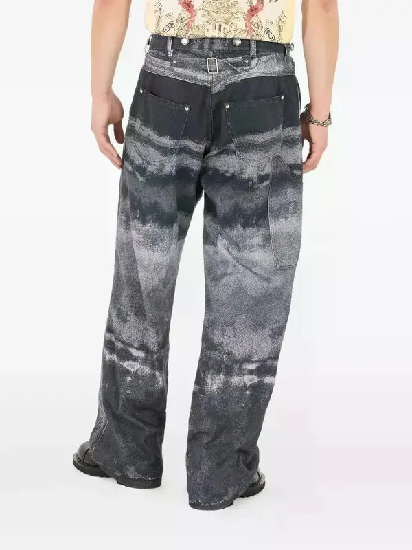Roberto Cavalli Abstract-print Cotton Trousers
