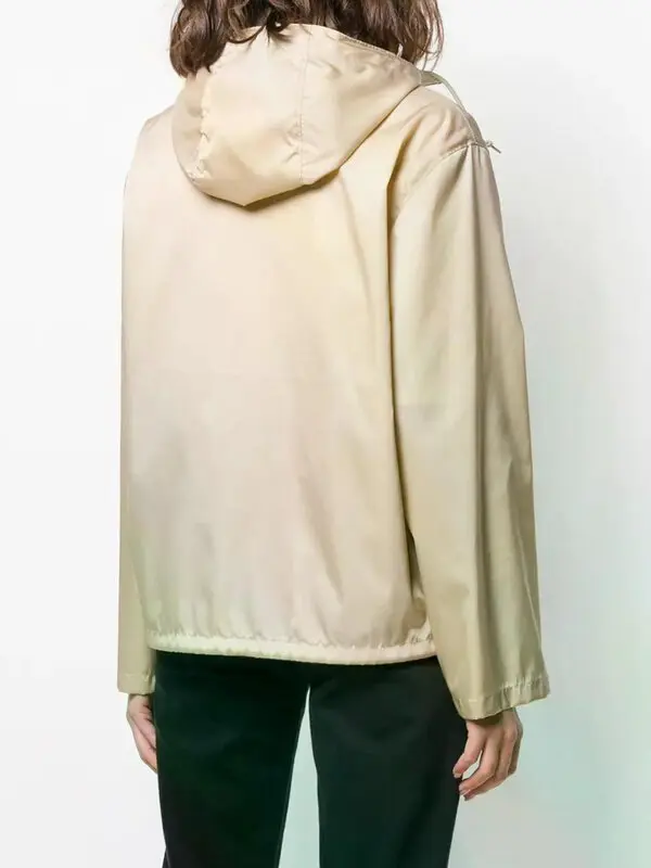 Prada Logo Plaque Hooded Jacket