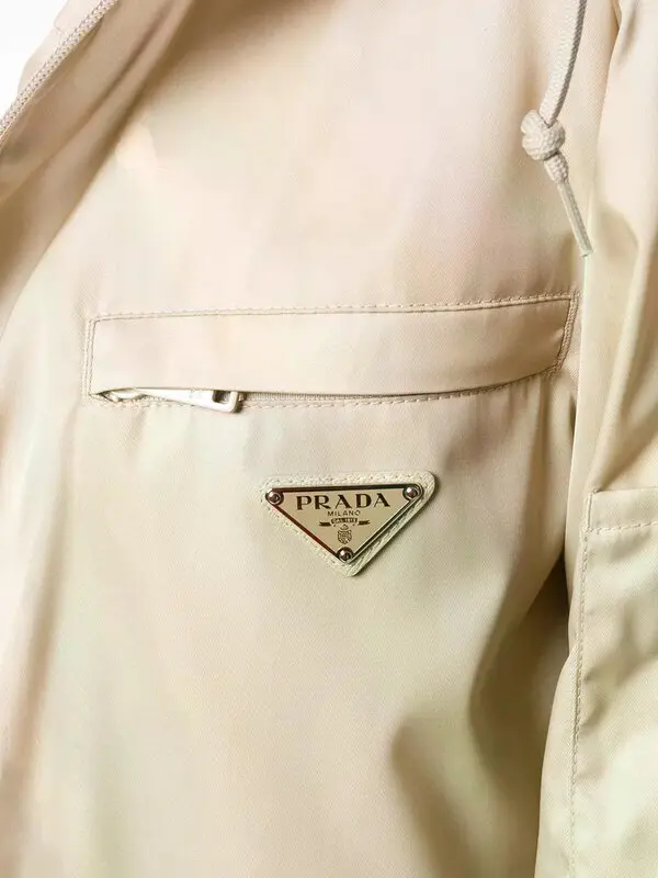 Prada Logo Plaque Hooded Jacket