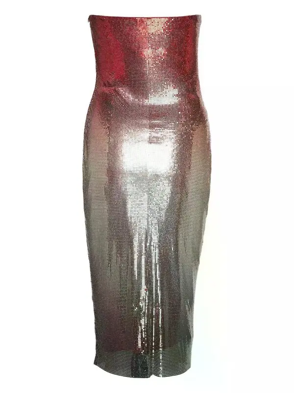 open lace back dress MIDNIGHT RED CHAINMAIL METALLIC MAXI DRESS