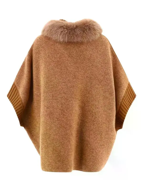 GIOVI Fur-trimmed Wool Cape - Brown