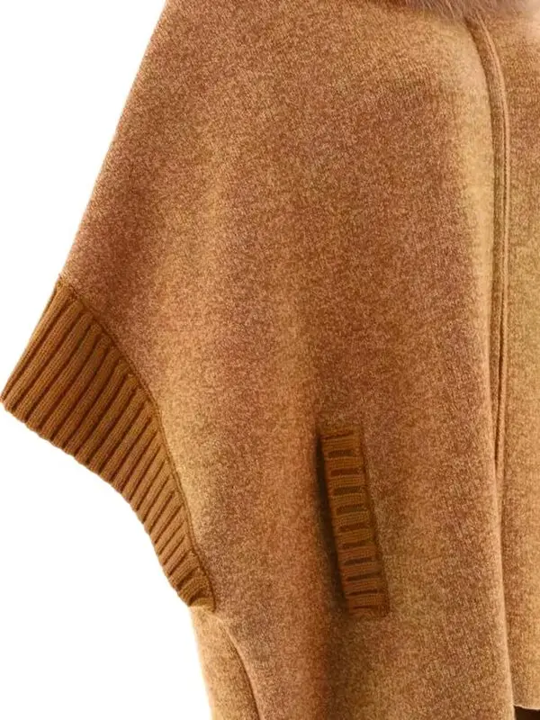 GIOVI Fur-trimmed Wool Cape - Brown